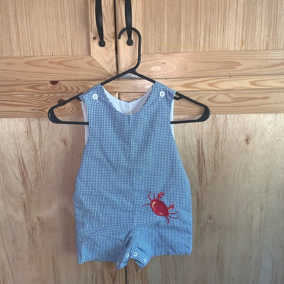 Kelly's Kids | One Pieces | Kellys Kids Blue Seersucker Crab Shortall ...